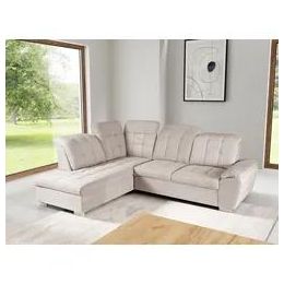 Ecksofa WERK2 "Brindisi, Multifunktion, bequem & komfortabel, Breite 263cm, L-Form", beige (creme), B:263cm H:105cm T:212cm, 95% Polyester, 5% Nylon, Sofas, Ecksofa, mit verstellbaren Kopfteilen, Bettfunktion & Bettkasten