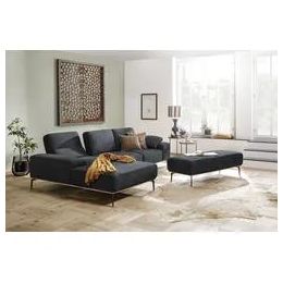 Ecksofa W.Schillig "run, Designsofa mit tollem Sitzkomfort, L-Form", schwarz (nachtschwarz z73), B:299cm H:88cm T:178cm, Longlife Xtra-Leder Z73: Naturwalkleder der Luxusklasse aus den erlesensten Rohh&auml;uten. Hautst&auml;rke 1, 1 &ndash; 1, 3 mm;ROHLEDER Jacquard-Flachgewebe Q2 W60 (63% Polyester, 37% Polyacryl);ROHLEDER Chenille-Flachgewebe Q2 W77 (68% Polyacryl, 32% Polyester);Stoff S37 (100% Polyester), So