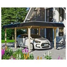 Skan Holz Einzelcarport SKANHOLZ "Wendland", beige (natur), B/H/T: 206cm x, Carports