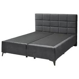Boxspringbett ED EXCITING DESIGN "Navarra", schwarz, B:183cm L:210cm, 100% Polyester, Komplettbetten, Boxspringbett, wahlweise mit Matratze