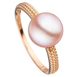 Perlenring Jobo "Ring mit Perle 8,5 mm" Gr. 58, rosa (ros&eacute;gold 585), Fingerringe, Damen, 58, Perlen Ros&eacute;gold 585, Perlen, Ros&eacute;gold 585, Perlenring, 585 Ros&eacute;gold