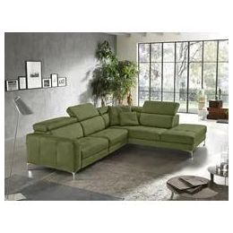 Ecksofa Egoitaliano "Matt, hoher Sitzkomfort und aufwendige Detailverarbeitung, L-Form", gr&uuml;n (kiwi), B:285cm H:100cm T:221cm, Sofas, Ecksofa, mit Ottomane, inkl. verstellbarer Kopfteile zum Relaxen