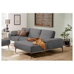 Ecksofa W.Schillig "run, Designsofa mit tollem Sitzkomfort, bequem, L-Form", grau (grau w82), B:319cm H:88cm T:178cm, Longlife Xtra-Leder Z73: Naturwalkleder der Luxusklasse aus den erlesensten Rohh&auml;uten. Hautst&auml;rke 1, 1 &ndash; 1, 3 mm;ROHLEDER Jacquard-Flachgewebe Q2 W60 (63% Polyester, 37% Polyacryl);ROHLEDER Chenille-Flachgewebe Q2 W77 (68% Polyacryl, 32% Polyester);Stoff S37 (100% Polyester), Sofas