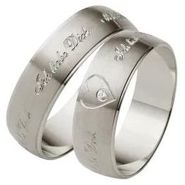 Trauring Firetti "Schmuck Geschenk Hochzeit Ehering Trauring "Ich liebe Dich" Gr. 22, silber (silberfarben), Fingerringe, Damen, 22, 0,01 SI = kleine Einschl&uuml;sse mit Brillant, Silber 925 (Sterlingsilber), 6mm, Trauring, Made in Germany, wahlweise mit oder ohne Brillant