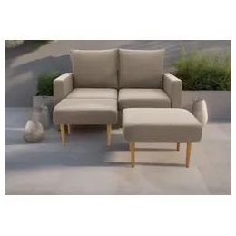 2-Sitzer DOMO collection "Slunce, Outdoor-Raumwunder", braun, B:170cm H:95cm T:105cm, 100% Olefin, Sofas, 2-Sitzer inkl. 2 Hocker, Outdoor geeignet