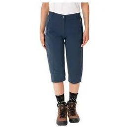 Caprihose Vaude "FARLEY STRETCH CAPRI III", Damen, Gr. 36, N-Gr, blau (schwarz sea), Obermaterial: 89% Polyamid, 11% Elasthan, unifarben, Hosen Caprihose, sportlicher Stil, f&uuml;r Wandern und Trekking, elastische Kunstfaser