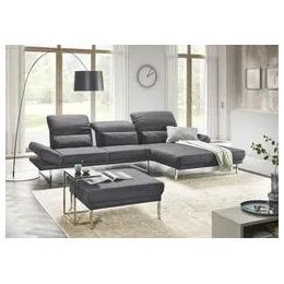 Ecksofa 3C Candy "Mallow Designsofa mit Komfortfunktionen, modern und bequem, L-Form", grau (anthrazit), B:318cm H:83cm T:220cm, 100% Polyester, Sofas, Ecksofa, Verstellbare Armlehne und Kopfteil, manuelle Sitztiefenverstellung