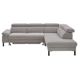 Ecksofa Home Affaire "Arnayon mit Querschl&auml;fer-Bettfunktion, Schlafsofa, gro&szlig;er Bettkasten", silber, B:272cm H:79cm T:217cm, 95% Polyester, 5% Nylon, Sofas, Ecksofa, manuelle Kopfteilverstellung, Tonnentaschen-Federkern, Feincord L-Form