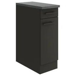 Unterschrank Optifit "Palma", schwarz (anthrazit, anthrazit, anthrazit), B:30cm H:84,8cm T:60cm, Holzwerkstoff, Schr&auml;nke, Unterschrank, Breite 30 cm, mit 1 T&uuml;r und 1 Schubkasten