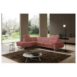 Ecksofa Egoitaliano "Candice, elegant, edel und bequem, erstklassiger Sitzkomfort, L-Form", braun (cedar wood), B:278cm H:100cm T:221cm, Sofas, Ecksofa, inkl. 2 elektrischer Relaxfunktionen, Bedienung &uuml;ber Taste an Armlehne