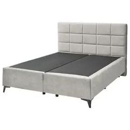 Boxspringbett ED EXCITING DESIGN "Navarra", silber, B:183cm L:210cm, 100% Polyester, Komplettbetten, Boxspringbett, wahlweise mit Matratze