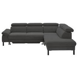Ecksofa Home Affaire "Arnayon mit Querschl&auml;fer-Bettfunktion, Schlafsofa, gro&szlig;er Bettkasten", grau (anthrazit), B:272cm H:79cm T:217cm, 95% Polyester, 5% Nylon, Sofas, Ecksofa, manuelle Kopfteilverstellung, Tonnentaschen-Federkern, Feincord L-Form