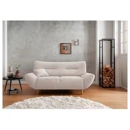 2-Sitzer Home Affaire "Drago", beige (creme), B:173cm H:81cm T:90cm, 100% Polyester, Sofas, frei im Raum stellbar, inkl. 1 Zierkissen