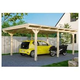 Skan Holz Einzelcarport SKANHOLZ "Emsland", beige (natur), B/H/T: 223cm x, Carports