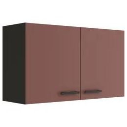 H&auml;ngeschrank Optifit "Palma", rot (rostrot, anthrazit), B:100cm H:57,6cm T:34,6cm, Holzwerkstoff, Schr&auml;nke, H&auml;ngeschrank, Breite 100 cm, 2 T&uuml;ren, 1 Einlegeboden