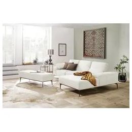 Ecksofa W.Schillig "run, Designsofa mit tollem Sitzkomfort, L-Form", wei&szlig; (wei&szlig; z73), B:299cm H:88cm T:178cm, Longlife Xtra-Leder Z73: Naturwalkleder der Luxusklasse aus den erlesensten Rohh&auml;uten. Hautst&auml;rke 1, 1 &ndash; 1, 3 mm;ROHLEDER Jacquard-Flachgewebe Q2 W60 (63% Polyester, 37% Polyacryl);ROHLEDER Chenille-Flachgewebe Q2 W77 (68% Polyacryl, 32% Polyester);Stoff S37 (100% Polyester), Sofas, Ecksof