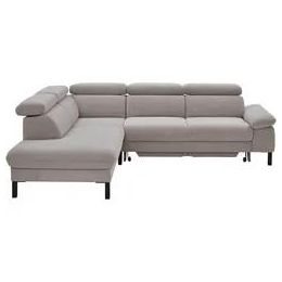 Ecksofa Home Affaire "Arnayon mit Querschl&auml;fer-Bettfunktion, Schlafsofa, gro&szlig;er Bettkasten", silber, B:272cm H:79cm T:217cm, 95% Polyester, 5% Nylon, Sofas, Ecksofa, manuelle Kopfteilverstellung, Tonnentaschen-Federkern, Feincord L-Form