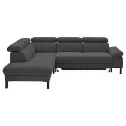 Ecksofa Home Affaire "Arnayon mit Querschl&auml;fer-Bettfunktion, Schlafsofa, gro&szlig;er Bettkasten", grau (anthrazit), B:272cm H:79cm T:217cm, 95% Polyester, 5% Nylon, Sofas, Ecksofa, manuelle Kopfteilverstellung, Tonnentaschen-Federkern, Feincord L-Form