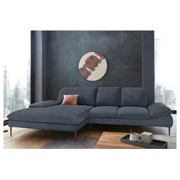 Ecksofa W.Schillig "enjoy&MORE, Designsofa, bequem, zeitlos und elegant, L-Form", blau (marine r66), B:310cm H:87cm T:185cm, Chenille-Flachgewebe R66 (85% Polyester, 15% Nylon);Longlife Xtra-Leder Z59: Glattleder mit modischer Pr&auml;gung. Hautst&auml;rke 0, 9 - 1, 1 mm;Stoff S37 (100% Polyester), Sofas, Ecksofa, Sitztiefenverstellung, F&uuml;&szlig;e bronze pulverbeschichtet, Breite 310 cm