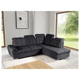 Ecksofa WERK2 "Brindisi, Multifunktion, bequem & komfortabel, Breite 263cm, L-Form", grau (anthrazit), B:263cm H:105cm T:212cm, 95% Polyester, 5% Nylon, Sofas, Ecksofa, mit verstellbaren Kopfteilen, Bettfunktion & Bettkasten