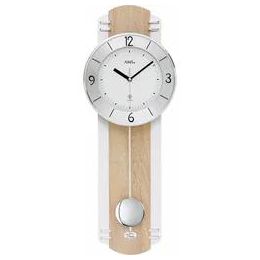Funk-Pendelwanduhr AMS "F5291", braun (nussbaumfarben), Wanduhren, B/H/L: 7cm x 60cm x 22cm, Quarzuhr,Holzgeh&auml;use,Esszimmer,Wohnzimmer,Made in Germany