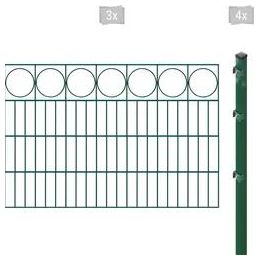 Doppelstabmattenzaun Arvotec "ESSENTIAL 80 zum Einbetonieren "Ring" mit Zierleiste", gr&uuml;n (dunkelgr&uuml;n), H:80cm, Kunststoff, Stahl, Zaunelemente, Zaunh&ouml;he 80 cm, Zaunl&auml;nge 2 - 60 m