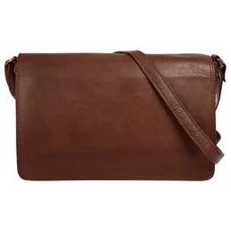 Umh&auml;ngetasche CLUTY, Damen, Gr. B/H/T: 27cm x 17cm x 10cm onesize, braun (cognac), Leder, Taschen Umh&auml;ngetasche, echt Leder