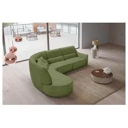 Ecksofa Egoitaliano "Puffy, extravagant & edel, Retro Designsofa, hoher Sitzkomfort, L-Form", gr&uuml;n (kiwi), B:330cm H:88cm T:205cm, Sofas, Ecksofa, mit Ottomane, wahlweise mit und ohne elektrischer Relaxfunktion