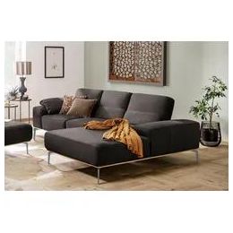 Ecksofa W.Schillig "run, Designsofa mit tollem Sitzkomfort, bequem, L-Form", braun (mocca z73), B:279cm H:88cm T:178cm, Longlife Xtra-Leder Z73: Naturwalkleder der Luxusklasse aus den erlesensten Rohh&auml;uten. Hautst&auml;rke 1, 1 &ndash; 1, 3 mm;ROHLEDER Jacquard-Flachgewebe Q2 W60 (63% Polyester, 37% Polyacryl);ROHLEDER Chenille-Flachgewebe Q2 W77 (68% Polyacryl, 32% Polyester);Stoff S37 (100% Polyester), Sof