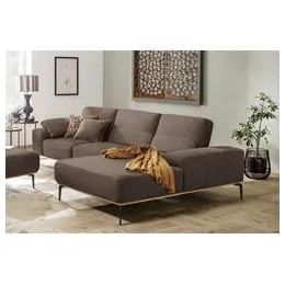 Ecksofa W.Schillig "run, Designsofa mit tollem Sitzkomfort, bequem, L-Form", braun (chocolate w82), B:319cm H:88cm T:178cm, Longlife Xtra-Leder Z73: Naturwalkleder der Luxusklasse aus den erlesensten Rohh&auml;uten. Hautst&auml;rke 1, 1 &ndash; 1, 3 mm;ROHLEDER Jacquard-Flachgewebe Q2 W60 (63% Polyester, 37% Polyacryl);ROHLEDER Chenille-Flachgewebe Q2 W77 (68% Polyacryl, 32% Polyester);Stoff S37 (100% Polyester),