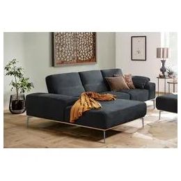 Ecksofa W.Schillig "run, Designsofa mit tollem Sitzkomfort, bequem, L-Form", schwarz (nachtschwarz z73), B:279cm H:88cm T:178cm, Longlife Xtra-Leder Z73: Naturwalkleder der Luxusklasse aus den erlesensten Rohh&auml;uten. Hautst&auml;rke 1, 1 &ndash; 1, 3 mm;ROHLEDER Jacquard-Flachgewebe Q2 W60 (63% Polyester, 37% Polyacryl);ROHLEDER Chenille-Flachgewebe Q2 W77 (68% Polyacryl, 32% Polyester);Stoff S37 (100% Polyes