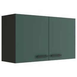 H&auml;ngeschrank Optifit "Palma", gr&uuml;n (steingr&uuml;n, antrhazit), B:100cm H:57,6cm T:34,6cm, Holzwerkstoff, Schr&auml;nke, H&auml;ngeschrank, Breite 100 cm, 2 T&uuml;ren, 1 Einlegeboden