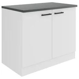 Sp&uuml;lenschrank Optifit "Palma", wei&szlig; (wei&szlig;, wei&szlig;, anthrazit), B:100cm H:84,8cm T:60cm, Schr&auml;nke, Sp&uuml;lenschrank, Breite 100 cm, inklusive Einbausp&uuml;le
