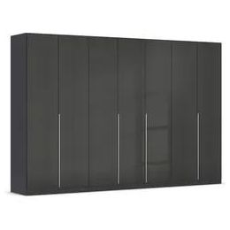 Dreht&uuml;renschrank OTTO HOME "Kleiderschrank Schrank Garderobe AGORDO TOPSELLER Schlafzimmer", grau (graumetallic, effektgrau hochglanz), B:315cm H:210cm T:54cm, Holzwerkstoff, Schr&auml;nke, Dreht&uuml;renschrank, durchdachte Innenausstattung, in 8 Breiten und 2 H&ouml;hen MADE IN GERMANY, Topseller