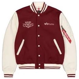 Bomberjacke Alpha Industries "Varsity Air Force Jacket", Herren, Gr. S, rot (burgundy), Obermaterial: 100% Polyester, Jacken Bomberjacke
