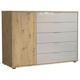 Kombikommode Wiemann "Cordoba", beige (glas champagner), B:120cm H:86cm T:43cm, FSC-zertifiziertes Massivholz, Floatglas, Holzwerkstoff, Sideboards, Kombikommode, vormontiert