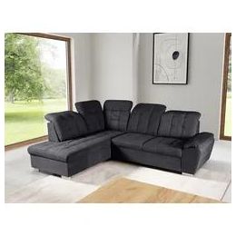 Ecksofa WERK2 "Brindisi, Multifunktion, bequem & komfortabel, Breite 263cm, L-Form", grau (anthrazit), B:263cm H:105cm T:212cm, 95% Polyester, 5% Nylon, Sofas, Ecksofa, mit verstellbaren Kopfteilen, Bettfunktion & Bettkasten