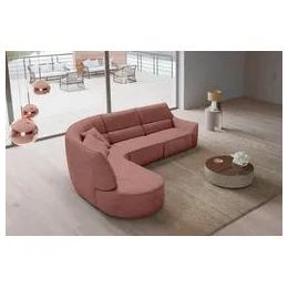 Ecksofa Egoitaliano "Puffy, extravagant & edel, Retro Designsofa, hoher Sitzkomfort, L-Form", braun (cedar wood), B:330cm H:88cm T:205cm, Sofas, Ecksofa, mit Ottomane, wahlweise mit und ohne elektrischer Relaxfunktion