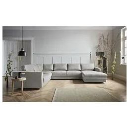 Wohnlandschaft OTTO HOME "Hobro U-Form", grau, B:348cm H:80cm T:270cm, Luxus-Microfaser Lederoptik (100% Polyester;Struktur grob (100% Polyester);Samtoptik (100% Polyester), Sofas, Wohnlandschaft, in 3 Bezugsqualit&auml;ten in vielen Farben, Design by Morten Georgsen