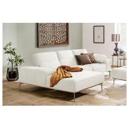 Ecksofa W.Schillig "run, Designsofa mit tollem Sitzkomfort, bequem, L-Form", wei&szlig; (wei&szlig; z73), B:279cm H:88cm T:178cm, Longlife Xtra-Leder Z73: Naturwalkleder der Luxusklasse aus den erlesensten Rohh&auml;uten. Hautst&auml;rke 1, 1 &ndash; 1, 3 mm;ROHLEDER Jacquard-Flachgewebe Q2 W60 (63% Polyester, 37% Polyacryl);ROHLEDER Chenille-Flachgewebe Q2 W77 (68% Polyacryl, 32% Polyester);Stoff S37 (100% Polyester), Sofas