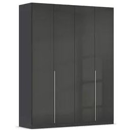 Dreht&uuml;renschrank OTTO HOME "Kleiderschrank Schrank Garderobe AGORDO TOPSELLER Schlafzimmer", grau (graumetallic, effektgrau hochglanz), B:181cm H:229cm T:54cm, Holzwerkstoff, Schr&auml;nke, Dreht&uuml;renschrank, durchdachte Innenausstattung, in 8 Breiten und 2 H&ouml;hen MADE IN GERMANY, Topseller