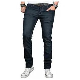 Slim-fit-Jeans Alessandro Salvarini "ASLuca", Herren, Gr. W38L34, L&auml;nge 34, blau (as047), Denim/Jeans, Obermaterial: 98% Baumwolle, 2% Elasthan, Destroyed-Effekte, leichte Abriebeffekte, slim fit, Jeans Slim-fit-Jeans, Stretch mit Elasthan