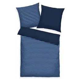Herding Bettw&auml;sche TOM TAILOR HOME "MEDIUM STRIPES in Gr. 135x200cm, 155x220cm oder 200x220cm", blau (schwarz navy, cool blau), B/L: 155cm x 220cm, 1 Stk., 1 Stk., Renforc&eacute;, B/L: 80cm x 80cm, 2 Stk., Renforc&eacute;, Obermaterial: 100% Baumwolle, Bettw&auml;sche, Bettw&auml;sche, new bedroom, mit farbigem Markenrei&szlig;verschluss