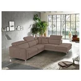 Ecksofa Egoitaliano "Matt, hoher Sitzkomfort und aufwendige Detailverarbeitung, L-Form", braun (mud), B:285cm H:100cm T:221cm, Luxus-Micofaser Lederoptik (100% Polyester) ist ein neues technisches Gewebe mit einem visuellen und taktilen Aspekt, der dem Nubuk sehr nahe kommt, mit innovativen Eigenschaften. Seine au&szlig;erordentliche Weichheit kommt von einem exklusiven Produktionsprozess, der Unreinhei