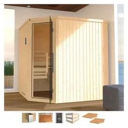 Sauna Weka "Varberg 3", beige (natur), Saunaofen, externe Steuerung, 7,5 kW, Saunen, 7,5 kW Ofen mit ext. Steuerung