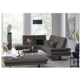 Ecksofa W.Schillig "broadway, Designsofa, toller Sitzkomfort, zeitlos, elegant, L-Form", grau (anthrazit s22), B:284cm H:94cm T:224cm, Flachgewebe S22 (100% Polyester), Sofas, Ecksofa, Sitztiefenverstellung, Kopfteil- & Seitenteilverstellung, Breite 284cm