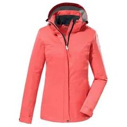 Outdoorjacke Killtec "KOS 133 WMN JCKT", Damen, Gr. 42, orange (koralle), Obermaterial: 100% Polyester;Futter: 100% Polyester, Jacken Outdoorjacke, Wasser- und winddichte Damenjacke mit abnehmbarer Kapuze