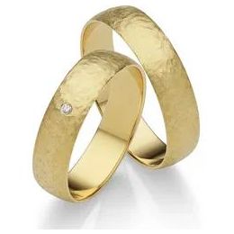Trauring Firetti "Schmuck Geschenk Gold 375 Hochzeit Ehering "LIEBE" Gr. 53, gold (gelbgoldfarben), Fingerringe, Damen, 53, 0,01 SI = kleine Einschl&uuml;sse mit Brillant, Gelbgold 375, 5mm, Trauring, Made in Germany, wahlweise mit oder ohne Brillant
