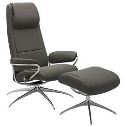stressless "Paris" Set, Relaxsessel mit Hocker, mit Hocker, High Back, mit Star Base, Gestell Chrom