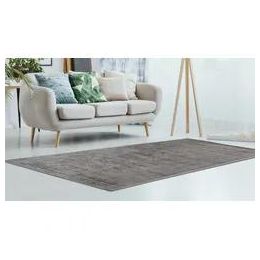 Teppich Padiro "Karma 125", grau (anthrazit), B:80cm H:8mm L:150cm, Viskose, Teppiche, Teppich, Handgewebter Teppich mit 3D-Design, weiche Haptik, pflegeleicht
